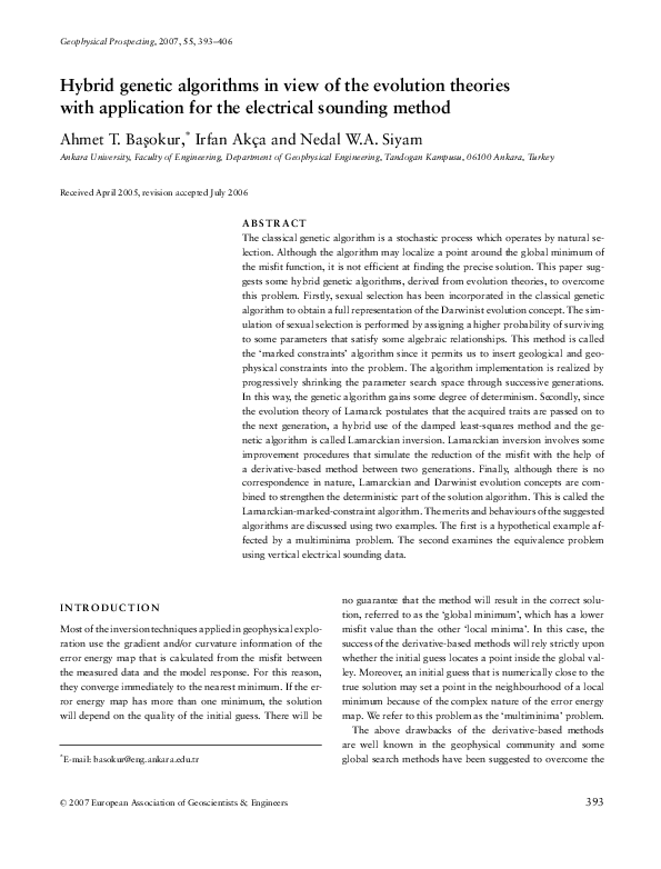 (PDF) Developed Forward and Inverse Modelling of Vertical Electrical Sounding ( VES ) Using ...