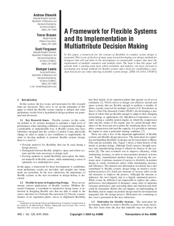 (PDF) A Framework for Flexible Systems and Its Implementation in Multiattribute Decision Making