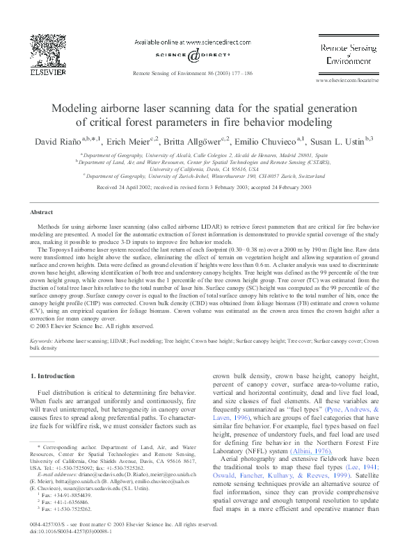 Pdf Modeling Airborne Laser Scanning Data For The Spatial Generation