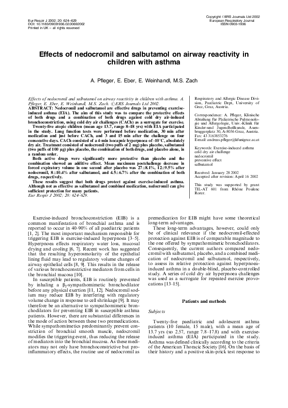 (PDF) Effects of nedocromil and salbutamol on airway reactivity in ...