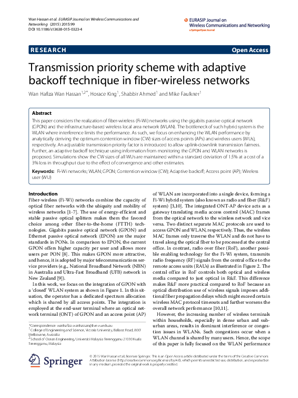 (PDF) Transmission priority scheme with adaptive backoff technique in ...