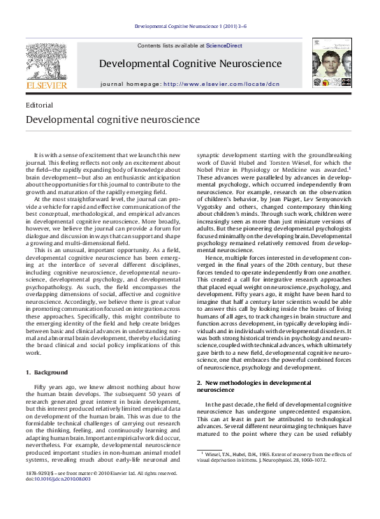 (PDF) Developmental cognitive neuroscience