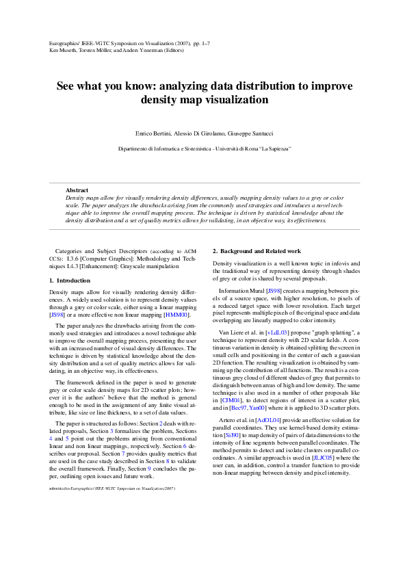 (PDF) See what you know: Analyzing data distribution to improve density ...