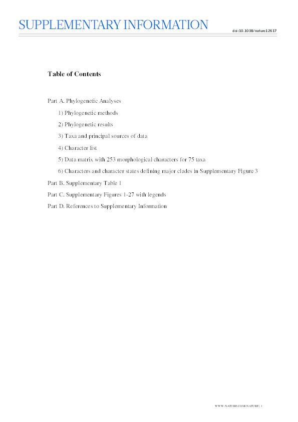 (PDF) Supplementary Information of "A Silurian placoderm with ...