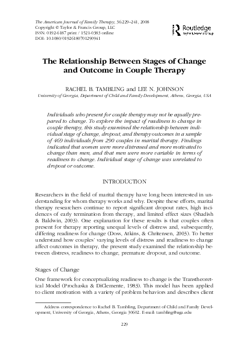 (PDF) Client Expectations About Couple Therapy