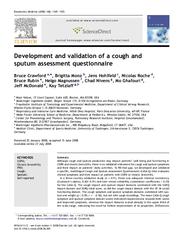 (PDF) Development and validation of a cough and sputum assessment ...