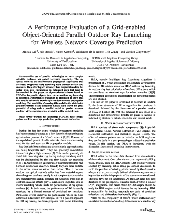 (PDF) A Performance Evaluation of a Grid-Enabled Object-Oriented Parallel Outdoor Ray Launching ...