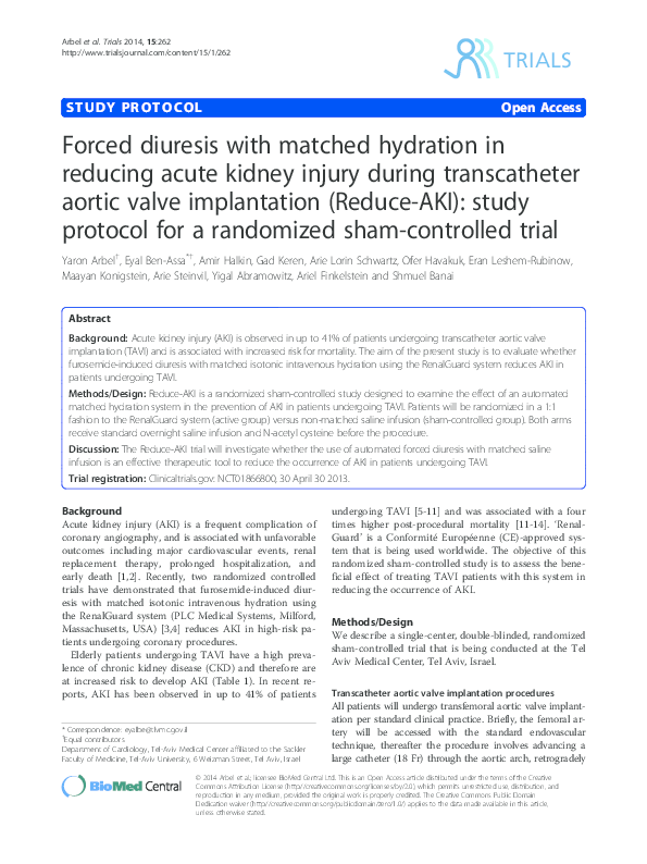 (PDF) Forced diuresis with matched hydration in reducing acute kidney ...