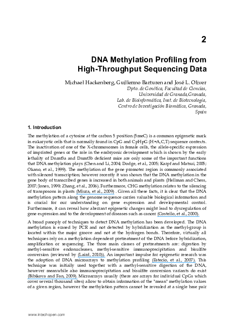 (PDF) DNA Methylation Profiling from High-Throughput Sequencing Data
