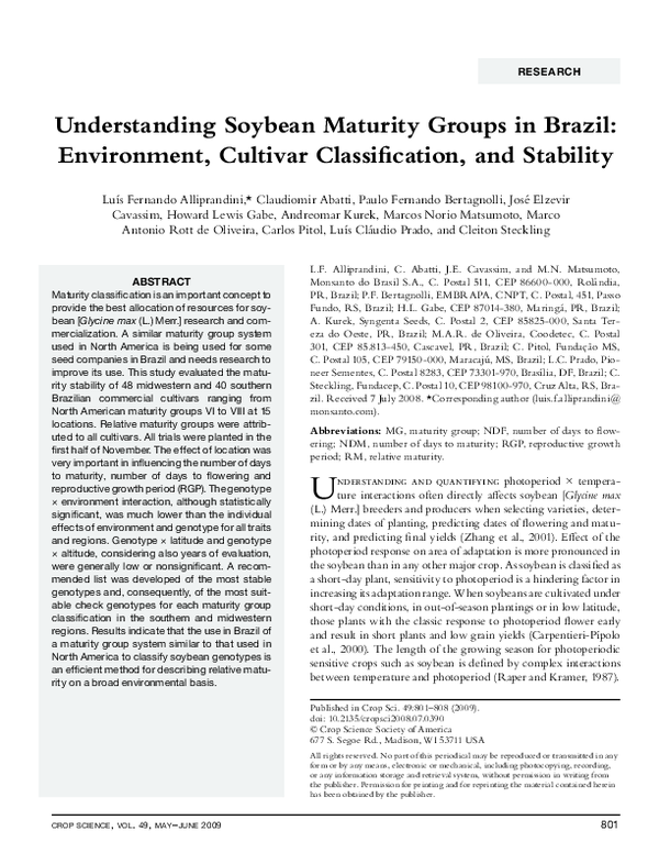 (PDF) Understanding Soybean Maturity Groups in Brazil: Environment ...