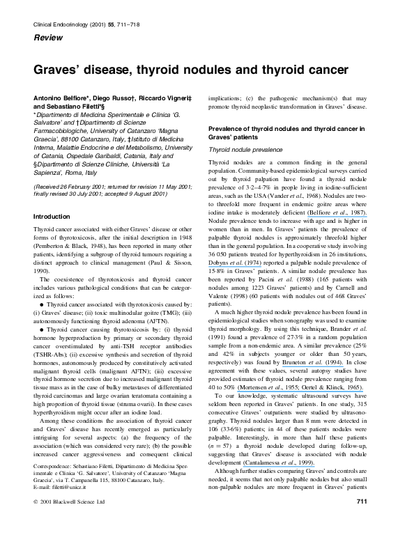(PDF) Graves' disease, thyroid nodules and thyroid cancer | Sebastiano Filetti - Academia.edu