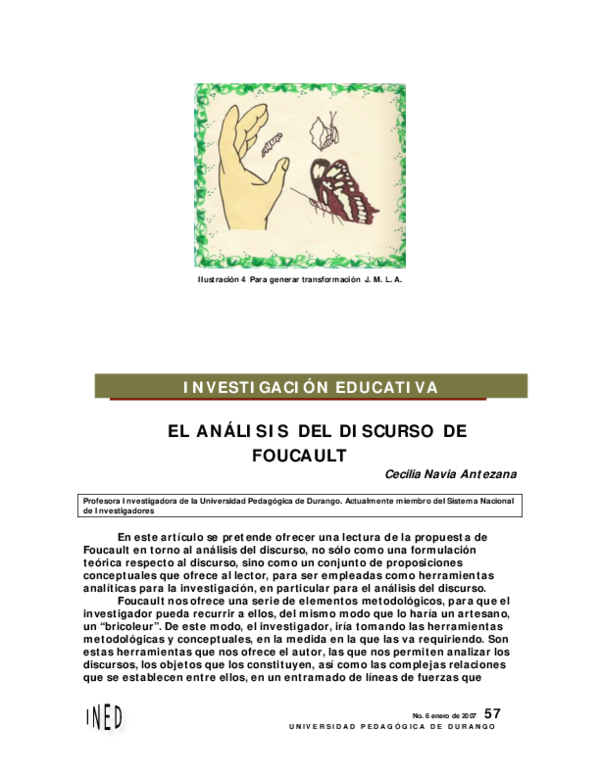 (PDF) EL ANÁLISIS DEL DISCURSO DE FOUCAULT