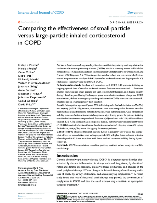 Pdf Comparing The Effectiveness Of Small Particle Versus Large Particle Inhaled Corticosteroid