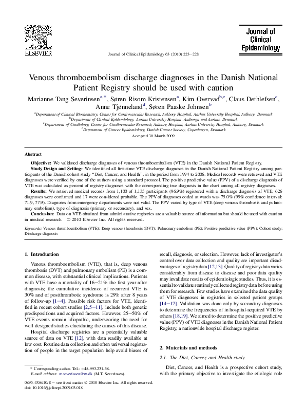 (PDF) Venous thromboembolism incidence in the Ireland east hospital group: a retrospective 22 ...