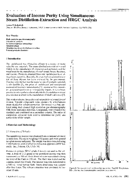 (PDF) Evaluation of incense purity using simultaneous steam ...