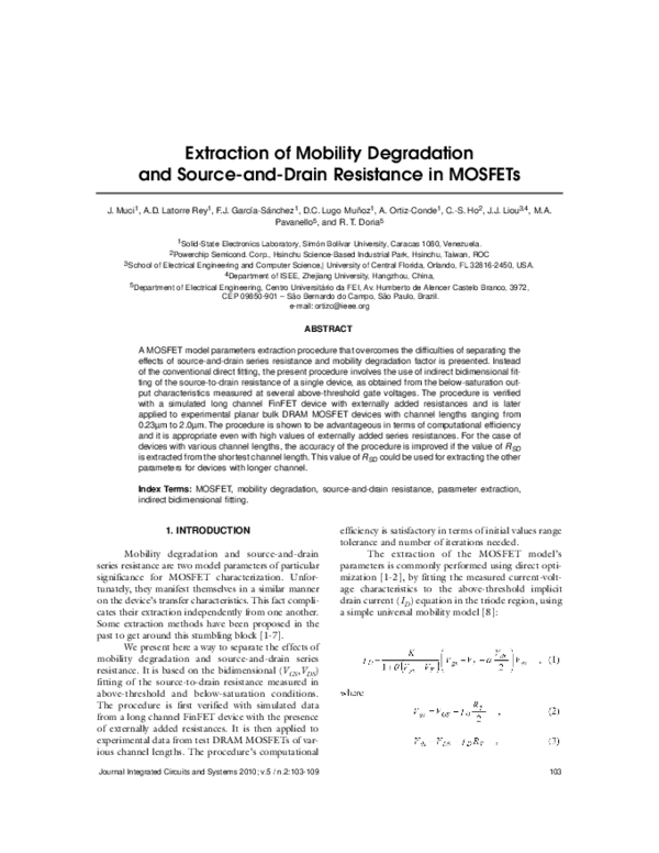 (PDF) Extraction of Mobility Degradation and Source-and-Drain ...