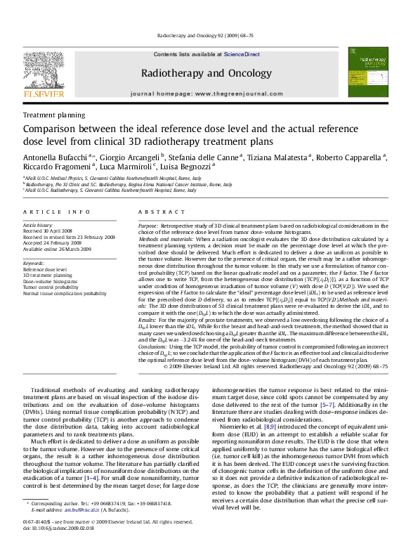(PDF) Comparison between the ideal reference dose level and the actual ...