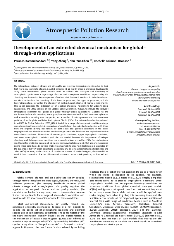(PDF) Atmospheric Pollution Research
