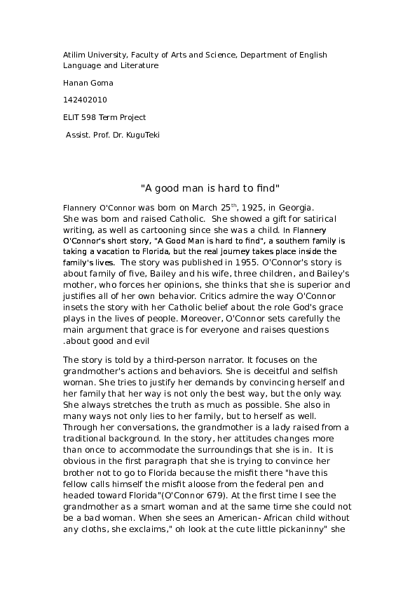 (DOC) A good man is hard to find