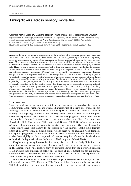 (PDF) Timing flickers across sensory modalities