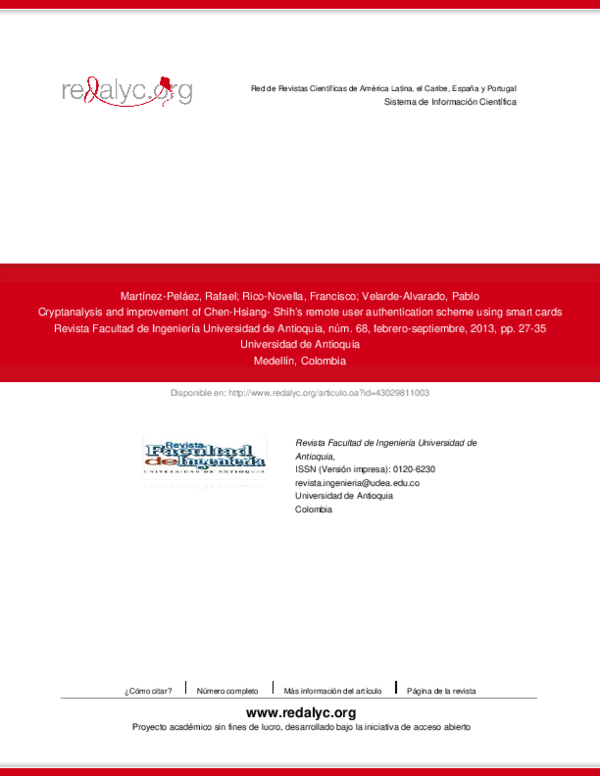 Pdf Cryptanalysis And Improvement Of Chen Hsiangshihs Remote User
