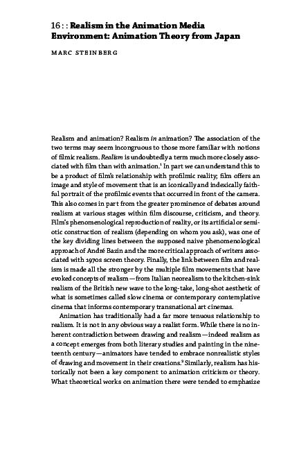 (PDF) "Realism in the Animation Media Environment: Animation Theory ...