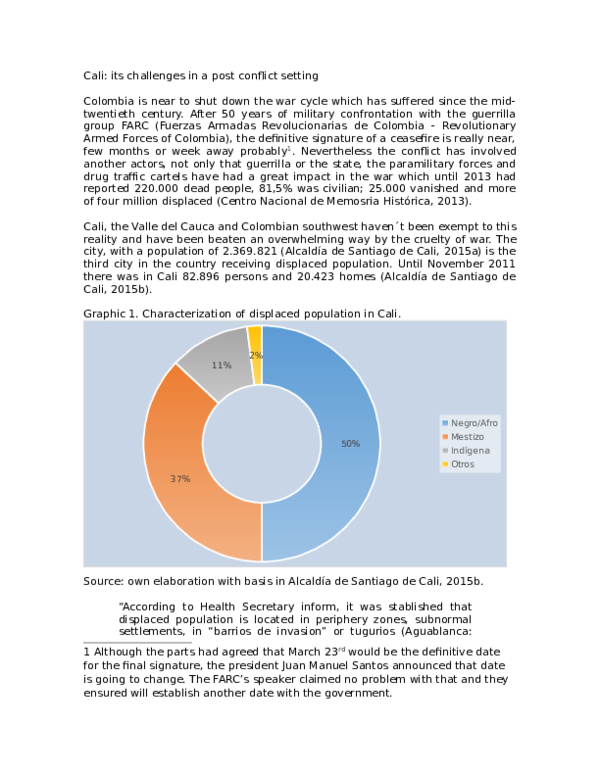 (DOC) Cali: its challenges in a post conflict setting
