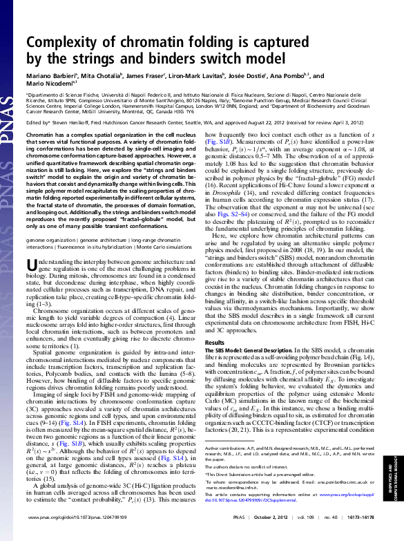 (PDF) Complexity of chromatin folding is captured by the strings and ...