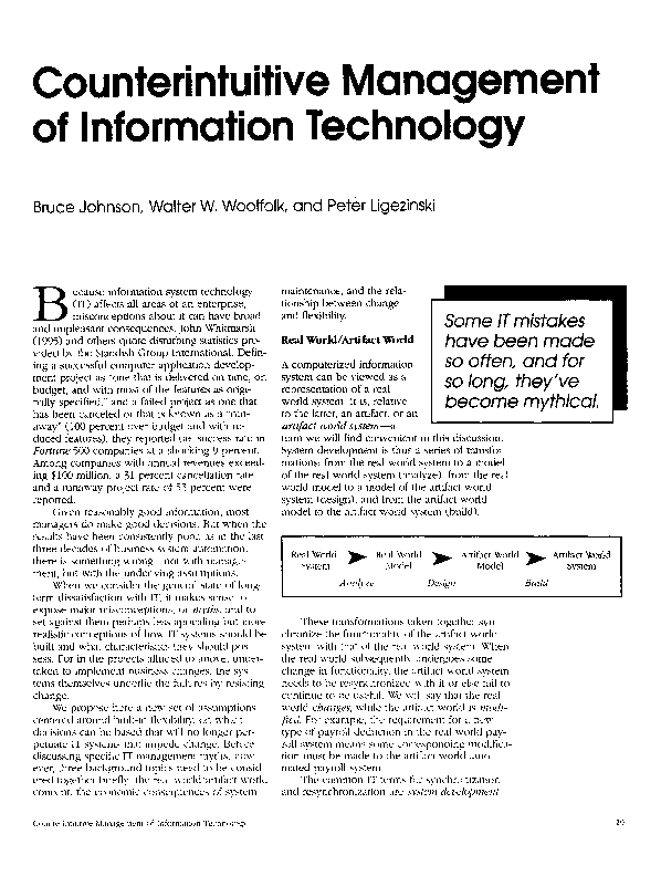 (PDF) Counterintuitive management of information technology