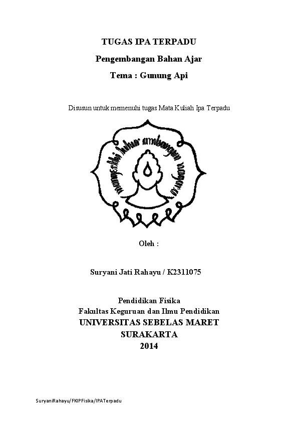 (PDF) TUGAS IPA TERPADU Pengembangan Bahan Ajar Model Webbed