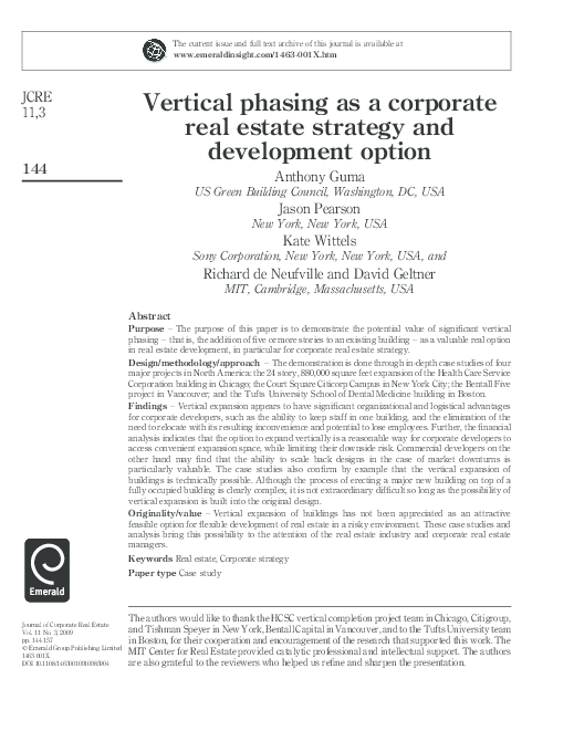 (PDF) Vertical phasing as a corporate real estate strategy and ...