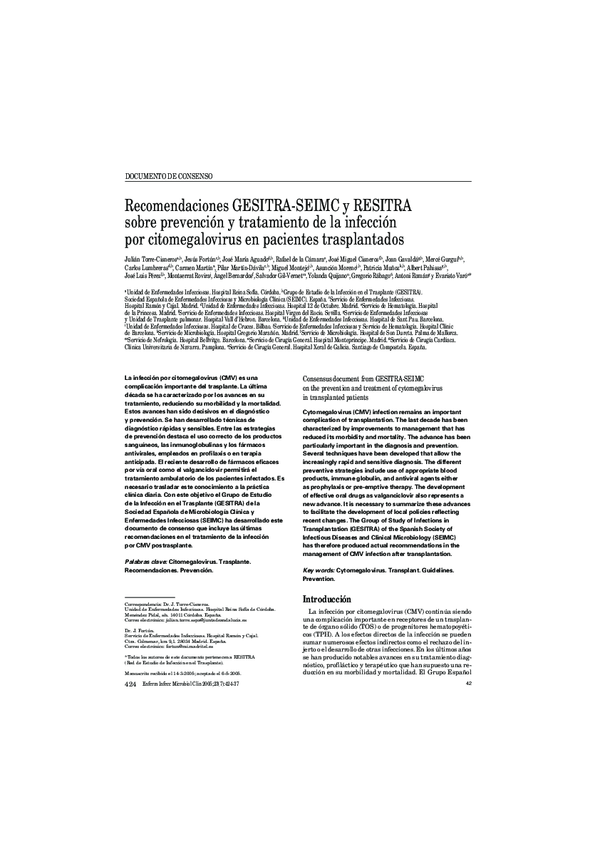 (PDF) GESITRA-SEIMC/REIPI recommendations for the management of ...