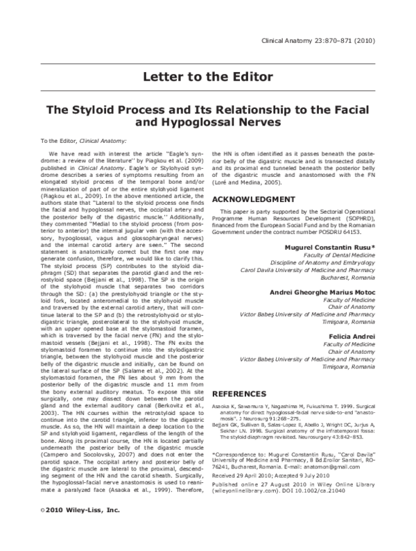 (PDF) The styloid process and its relationship to the facial and ...