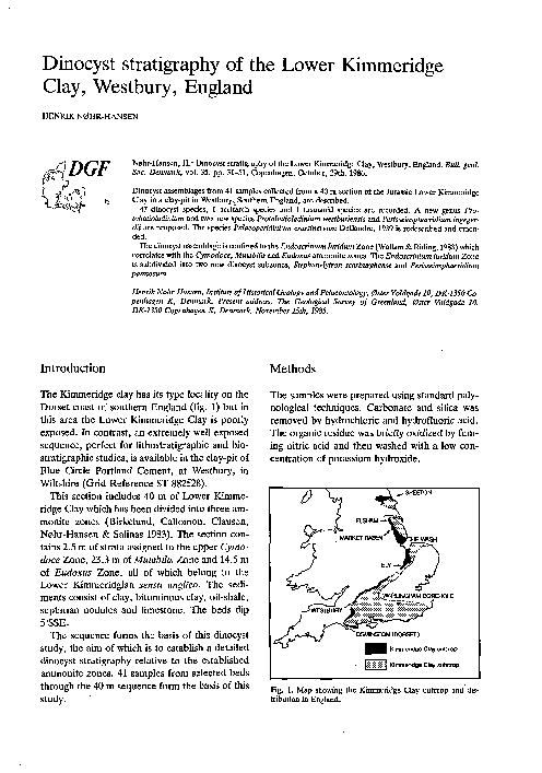 (PDF) Dinocyst stratigraphy of the Lower Kimmeridge Clay, Westbury, England