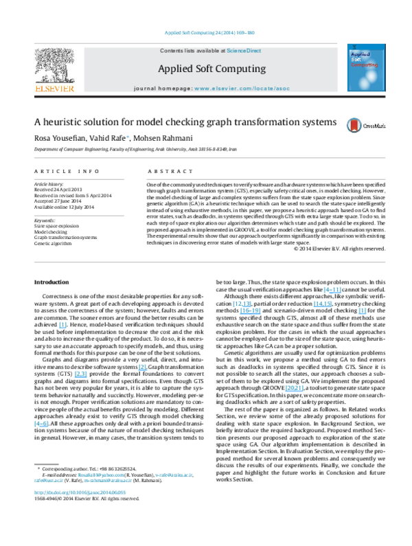 Pdf A Heuristic Solution For Model Checking Graph Transformation Systems Rosa Yousefian