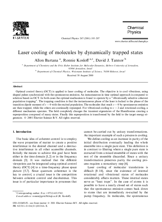 (PDF) Laser cooling of molecules by dynamically trapped states