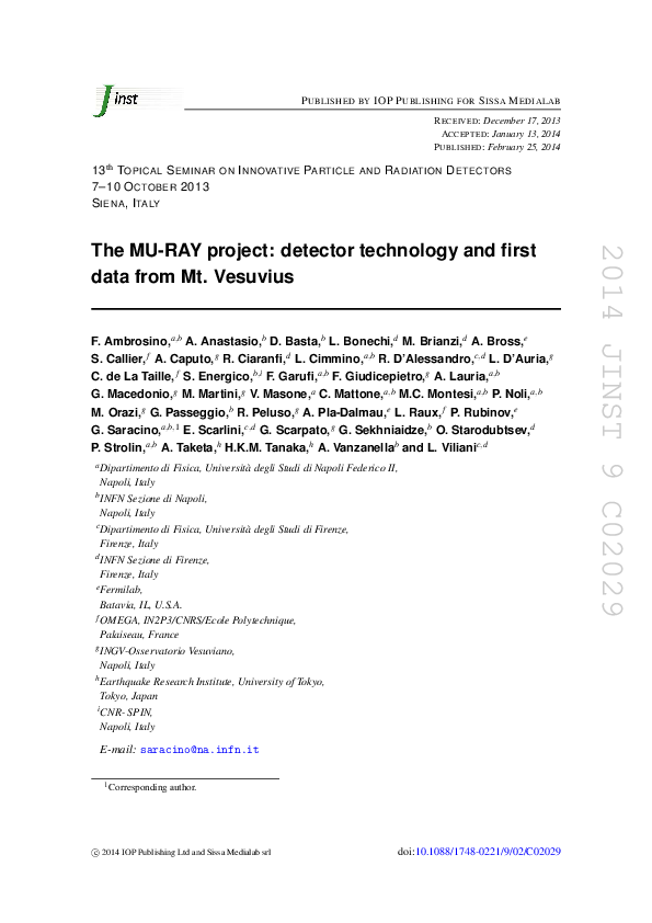 The MU-RAY project: detector technology and first data from Mt. Vesuvius