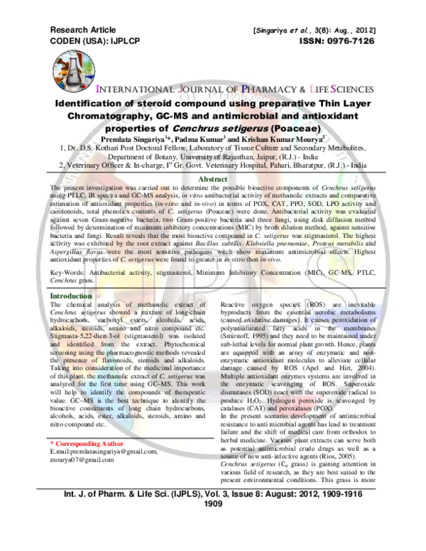 (PDF) Identification of steroid compound using preparative Thin Layer ...