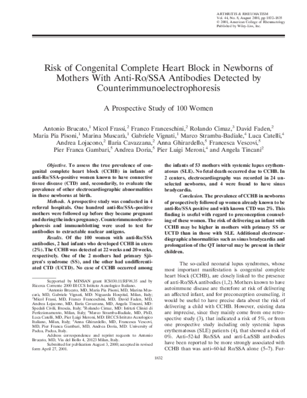 (PDF) Congenital Heart Block in Lupus Erythematosus Syndrome and Anti ...