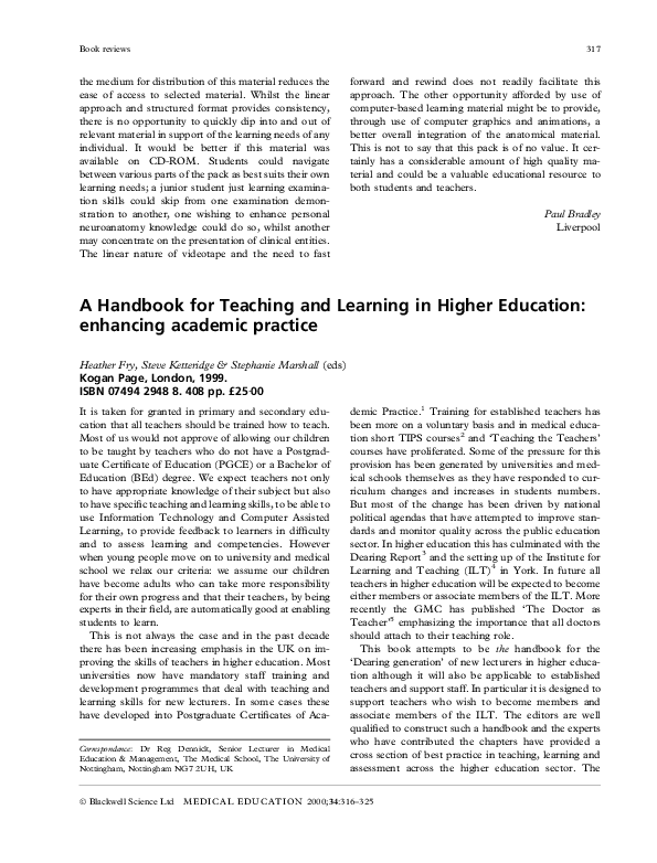 (PDF) A Handbook for Teaching and Learning in Higher Education ...