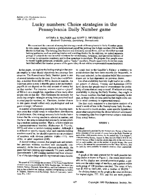 pdf-lucky-numbers-choice-strategies-in-the-pennsylvania-daily-number