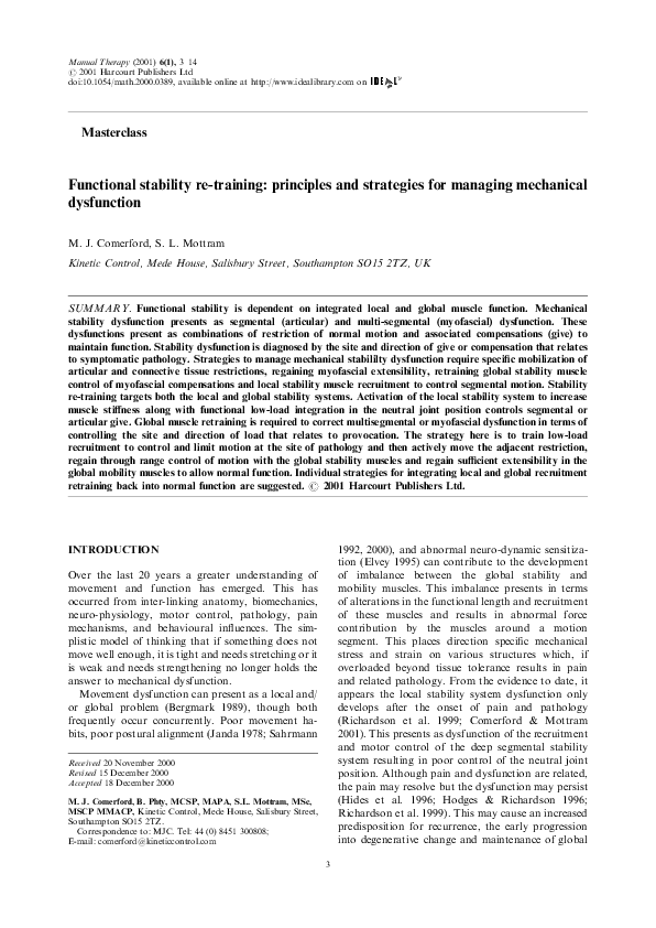 (PDF) Functional stability re-training: principles and strategies for ...