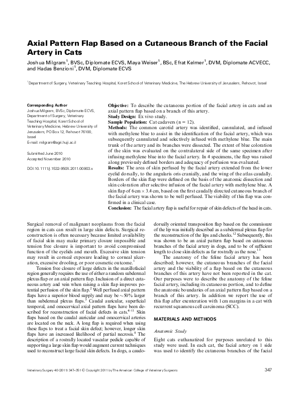 (PDF) Axial Pattern Flap Based on a Cutaneous Branch of the Facial ...
