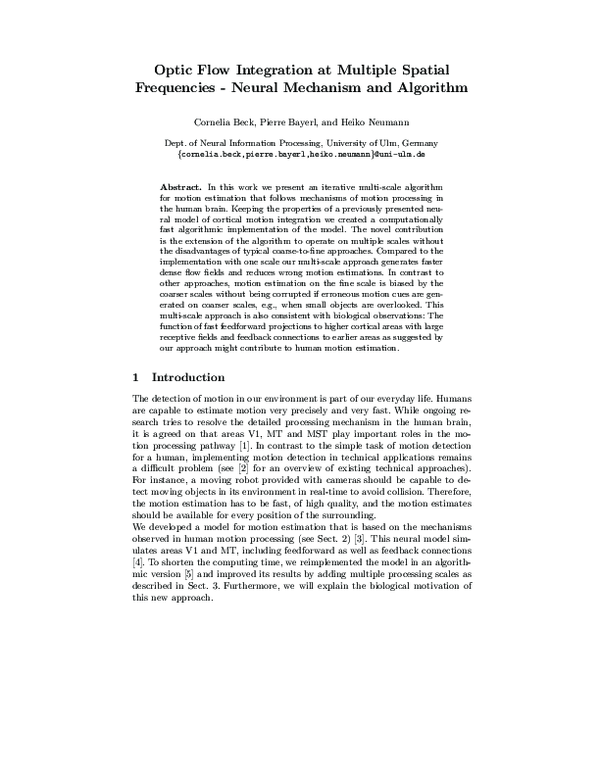 (PDF) Optic Flow Integration at Multiple Spatial Frequencies – Neural ...