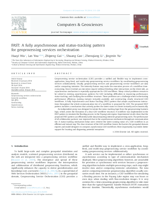 Pdf Fast A Fully Asynchronous And Status Tracking Pattern For Geoprocessing Services