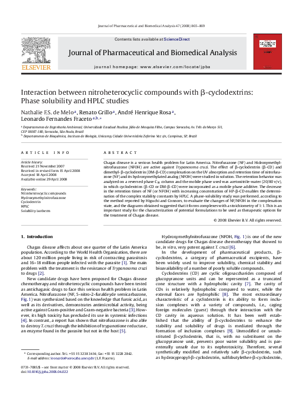 (PDF) Journal of pharmaceutical and biomedical analysis