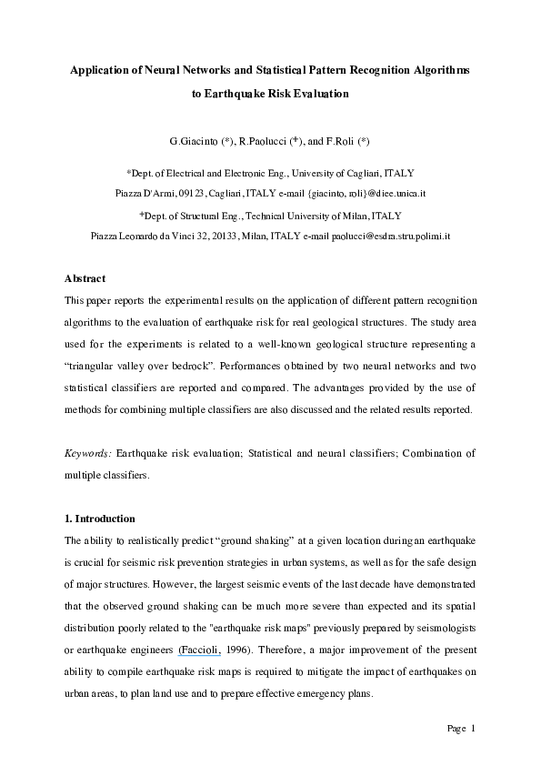 (PDF) Application of neural networks and statistical pattern recognition algorithms to ...