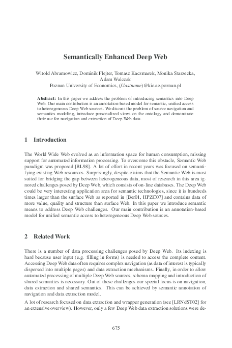(PDF) Semantically Enhanced Deep Web