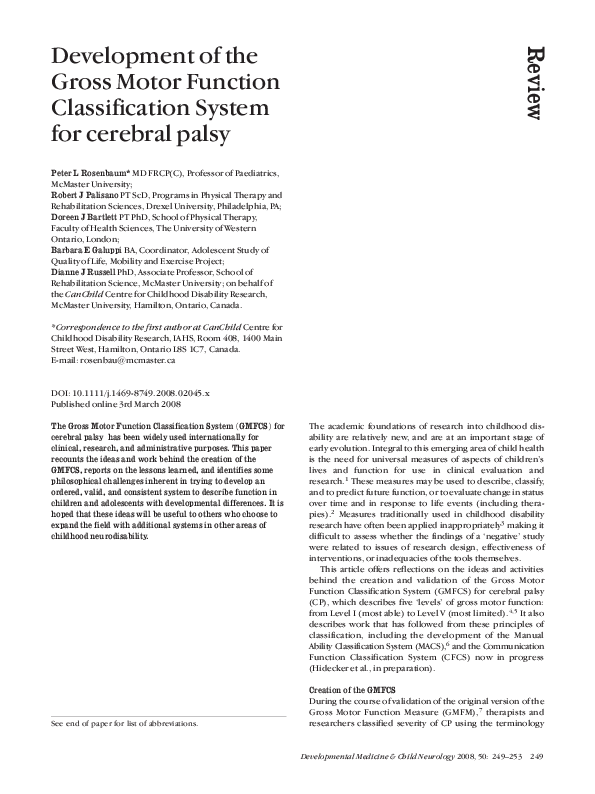 (PDF) Mini-MACS: development of the Manual Ability Classification ...