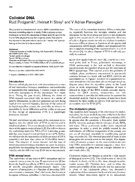 (PDF) Colloidal DNA